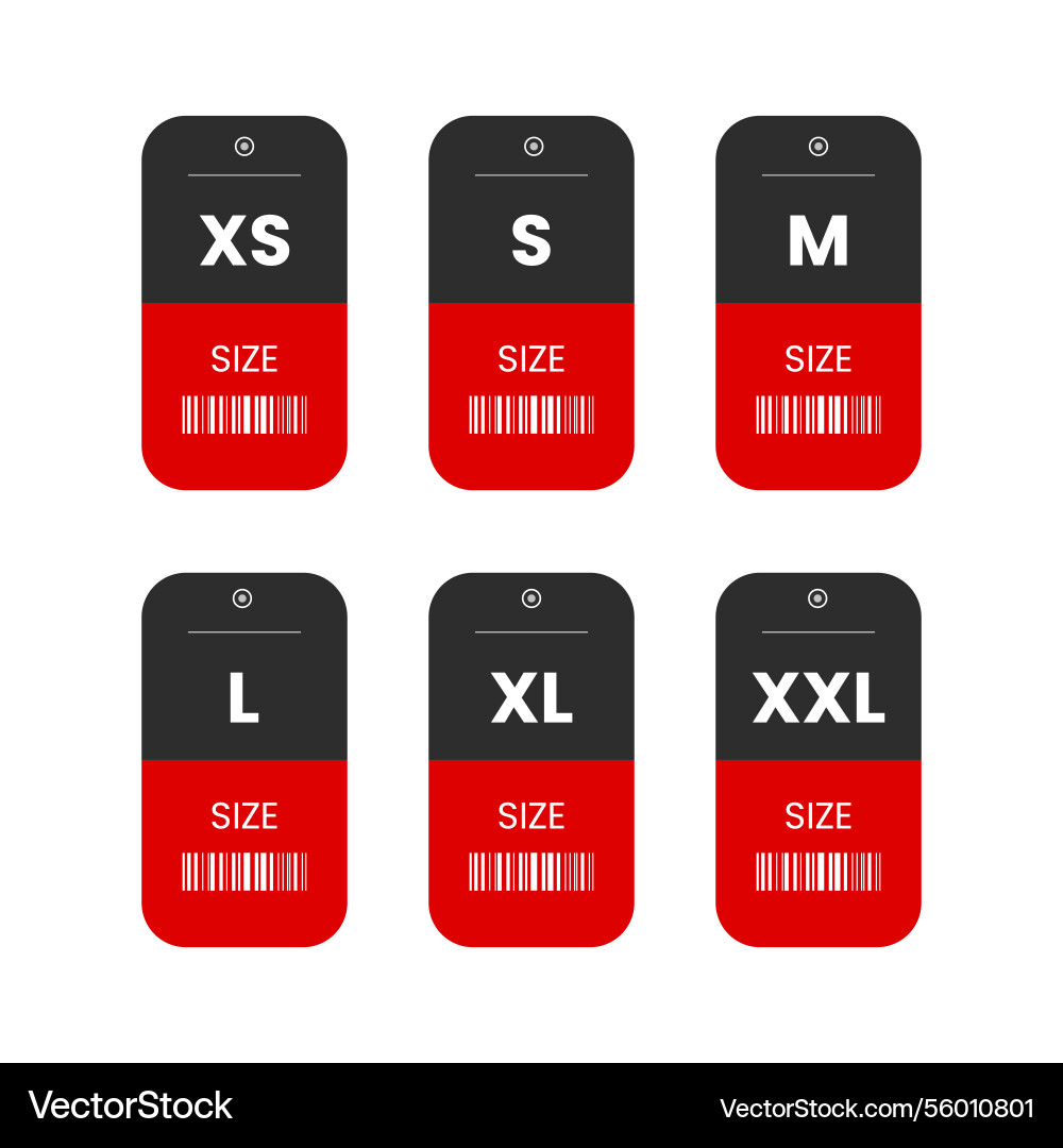 Clothing size icons set Royalty Free Vector Image