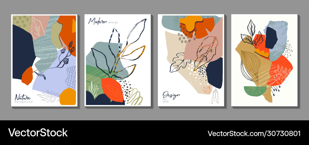 Collection trendy creative cards Royalty Free Vector Image