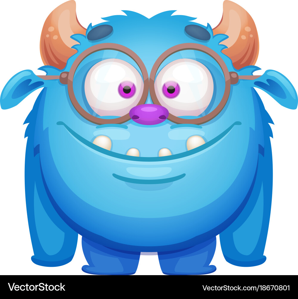 Crazy blue monster Royalty Free Vector Image - VectorStock