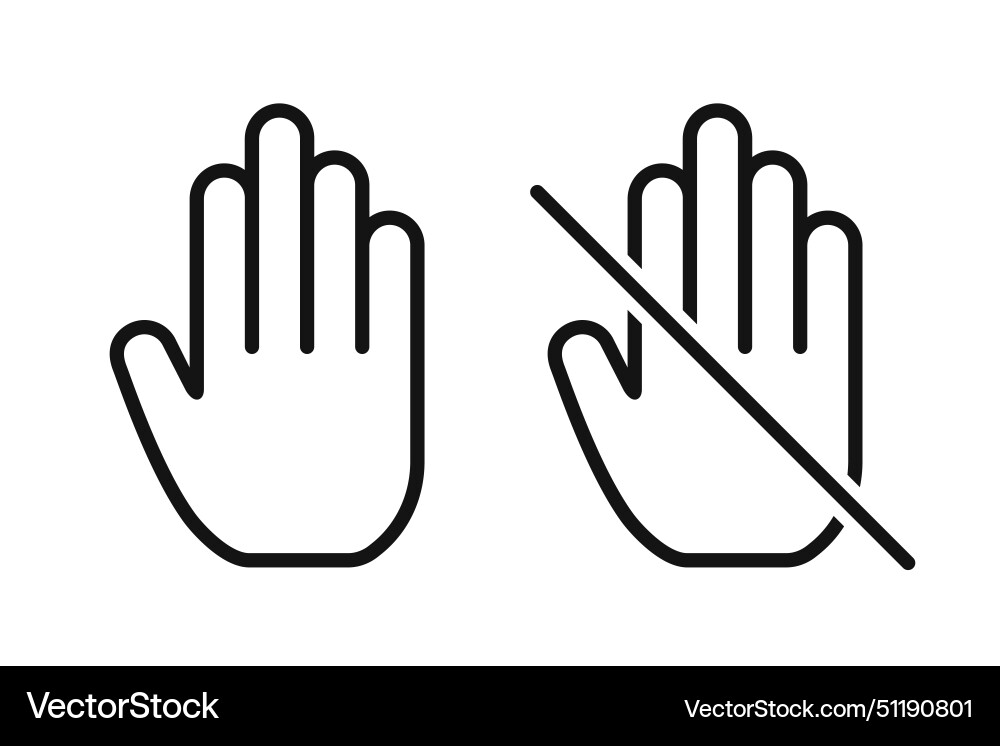 Do not touch hand icon and dont Royalty Free Vector Image