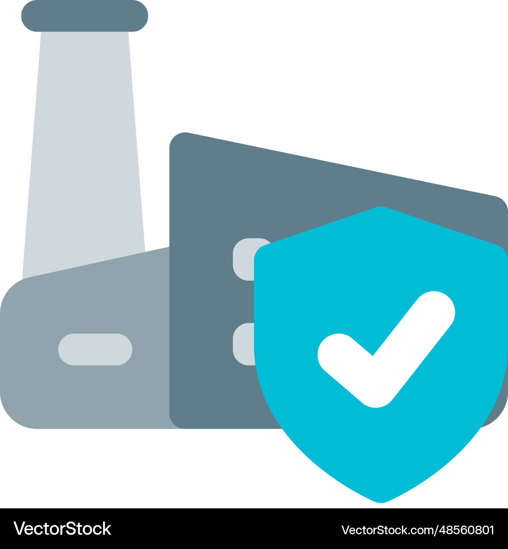 Factory built with the right safety precautions Vector Image