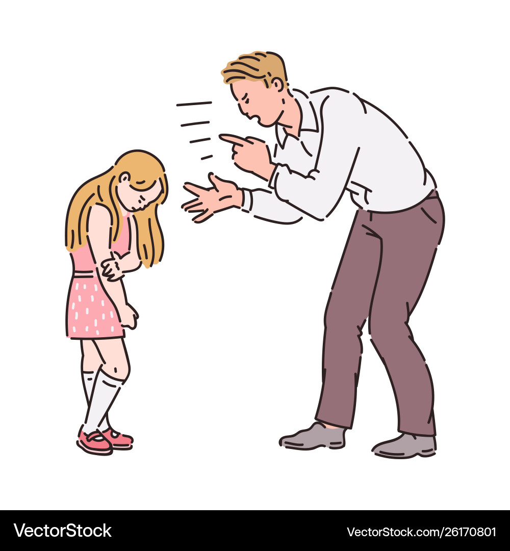Father Yelling at Child Royalty Free Vector Image