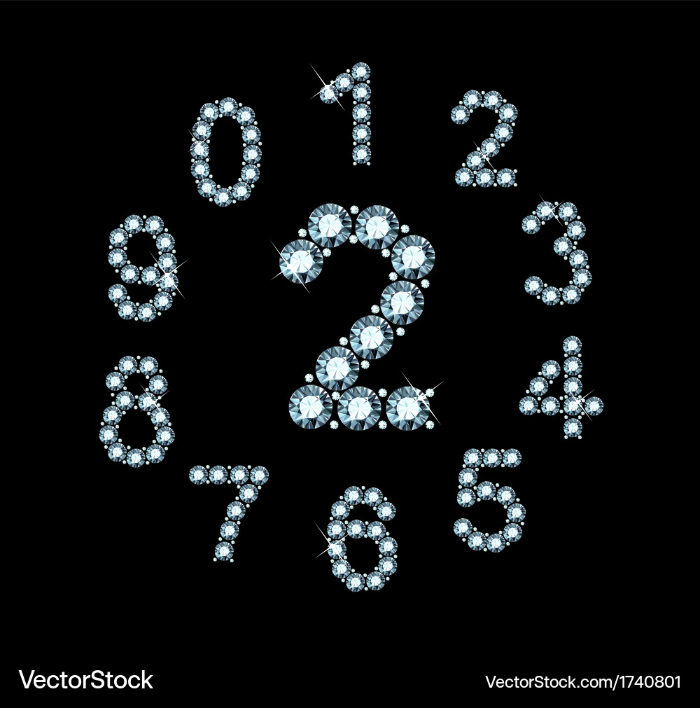 Gemstone Number Arrangement Royalty Free Vector Image
