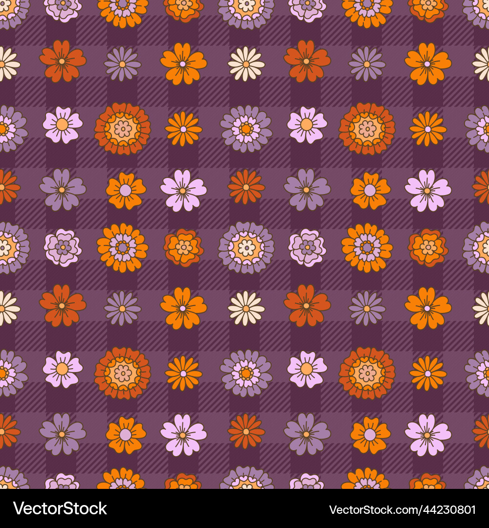 Groovy daisy flowers Royalty Free Vector Image