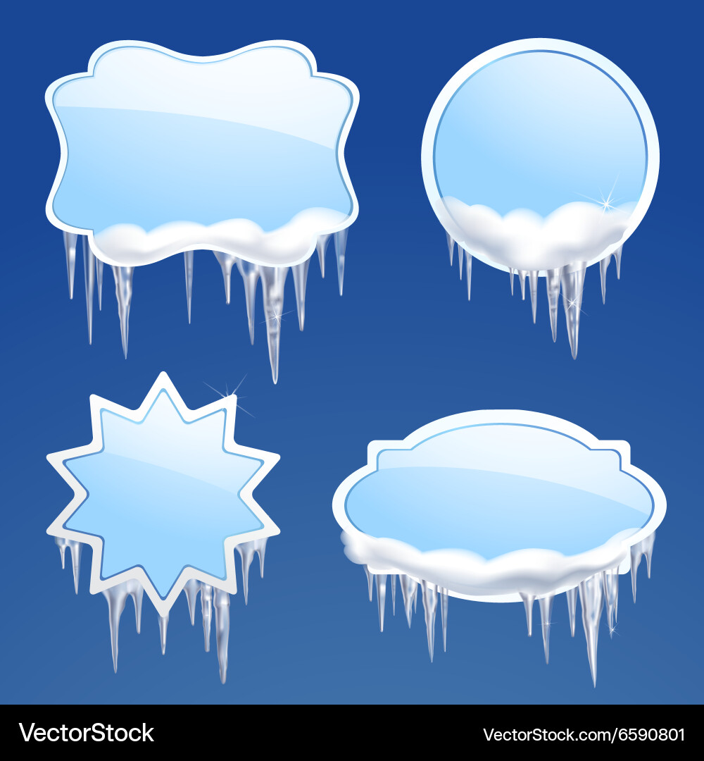 Icicle frames set Royalty Free Vector Image - VectorStock