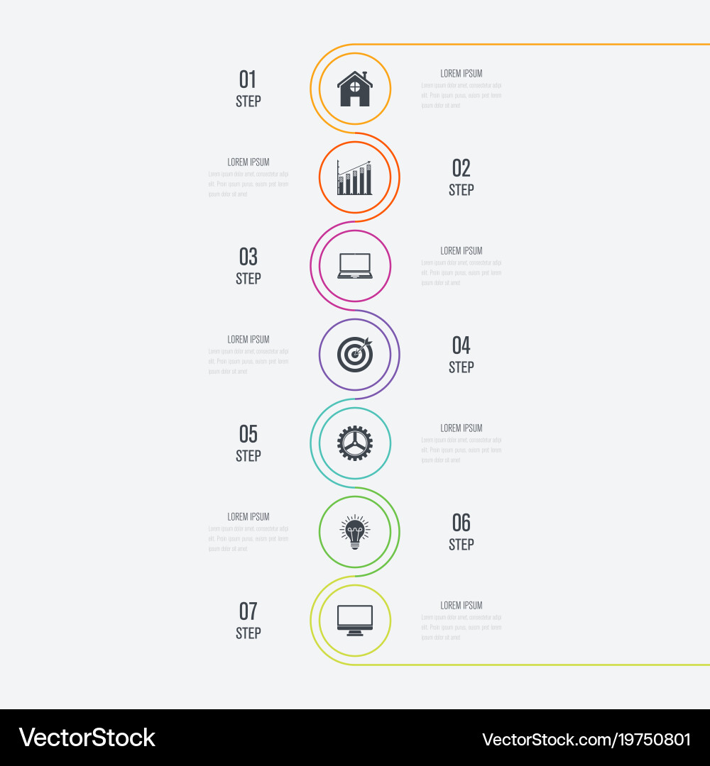 Infographics 7 options Royalty Free Vector Image