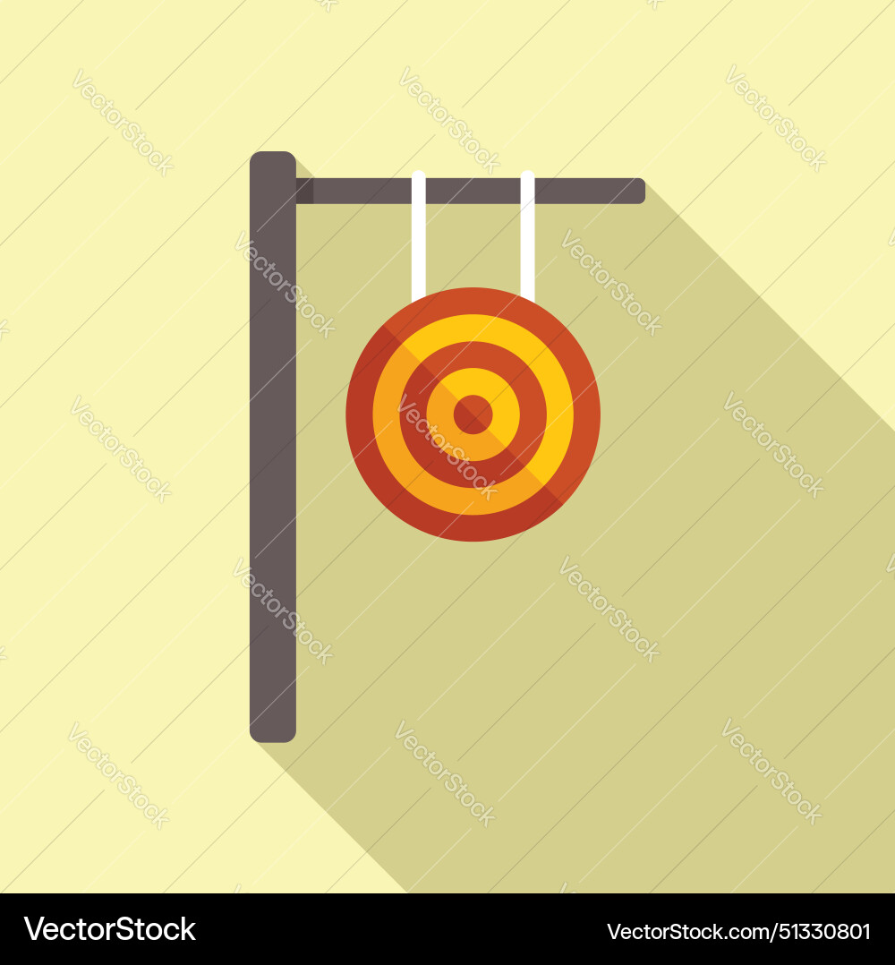 Minimalist archery target icon on yellow Vector Image