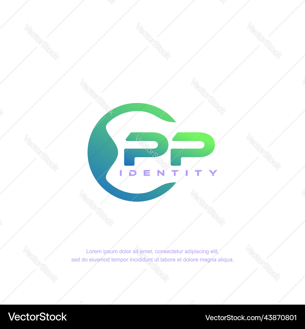 PP Initial Circular Logo Royalty Free Vector Image