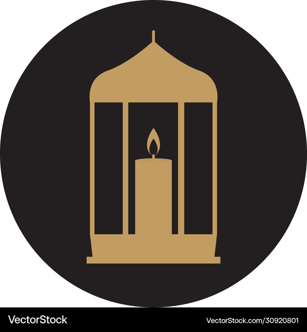 Ramadan concept traditional lantern icon block Vector Image