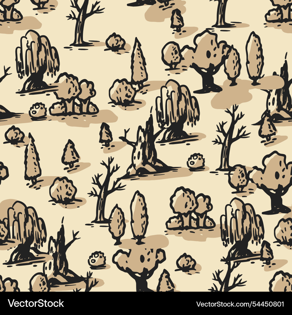 Seamless pattern forest top view park from Vector Image