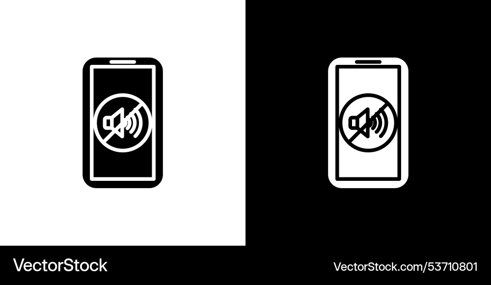 Silent phone icon art design Royalty Free Vector Image