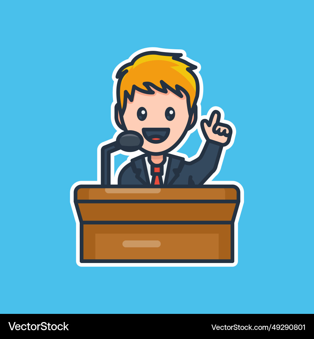 Unique cute a man speaking on the pulpit Vector Image