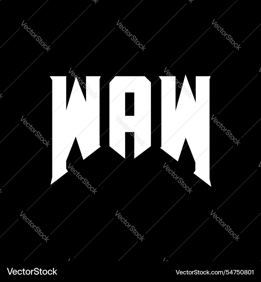 Waw letter logo design for technology company – Royalty-Free Vector ...