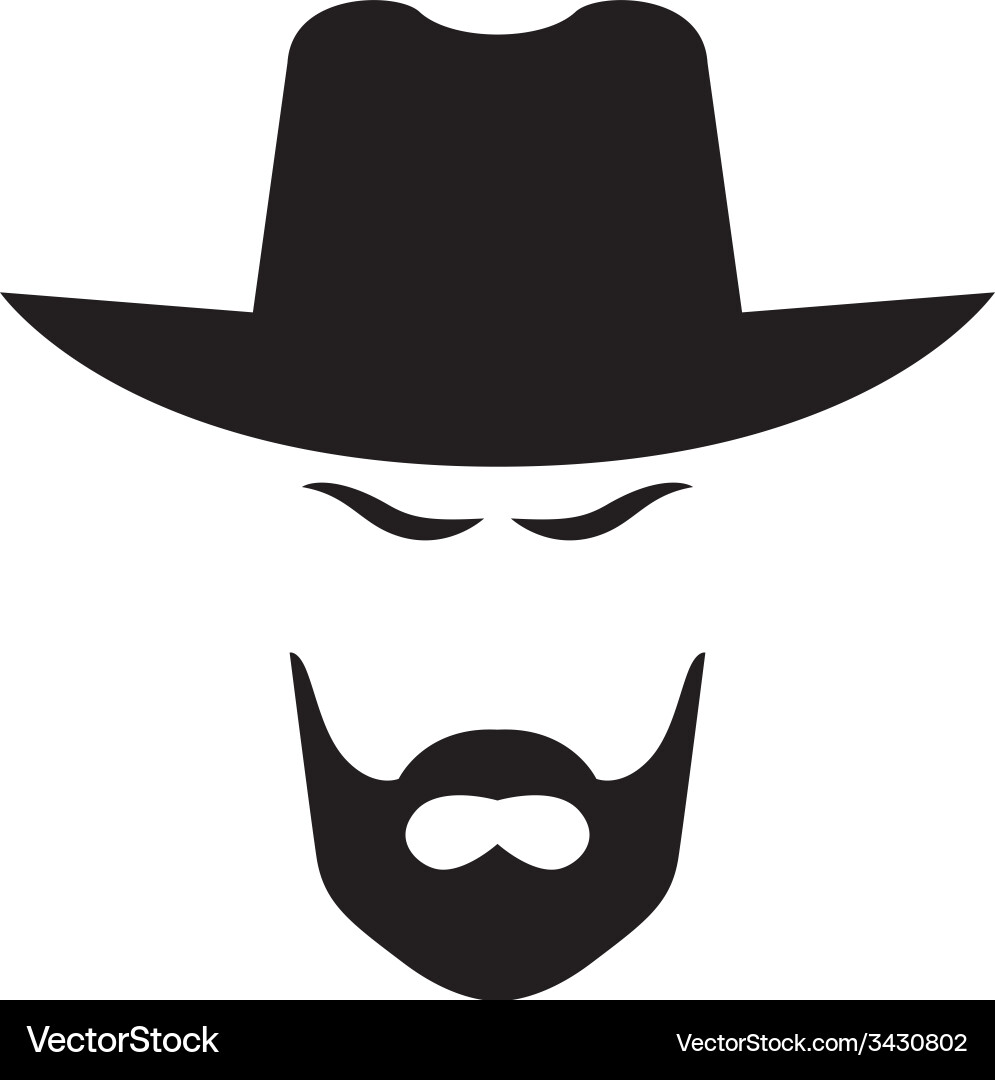 Cowboy Head Silhouette Clip Art Cowboy Hat Svg, Clipart, Cut Files For
