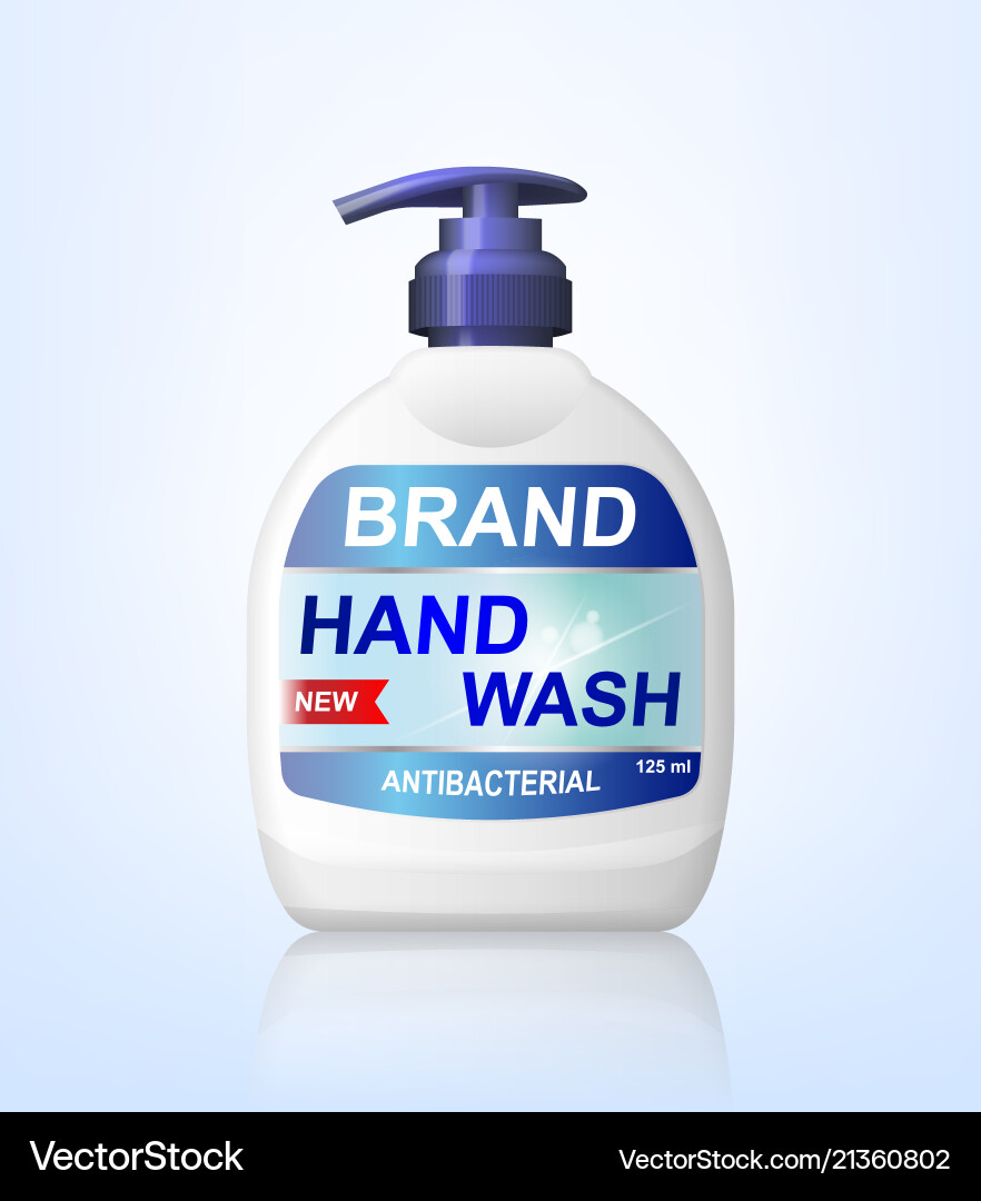Antibacterial hand wash gel ads dispenser bottle Vector Image