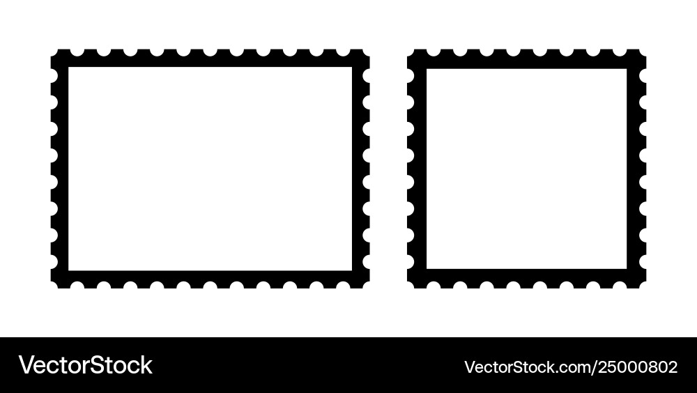 Blank postage stamps set Royalty Free Vector Image
