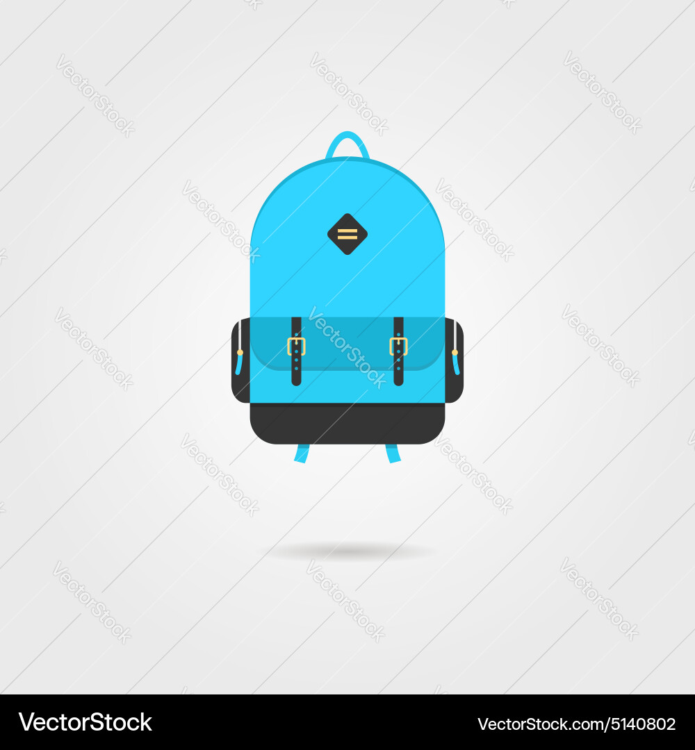 Blue School Backpack Icon Royalty Free Vector Image
