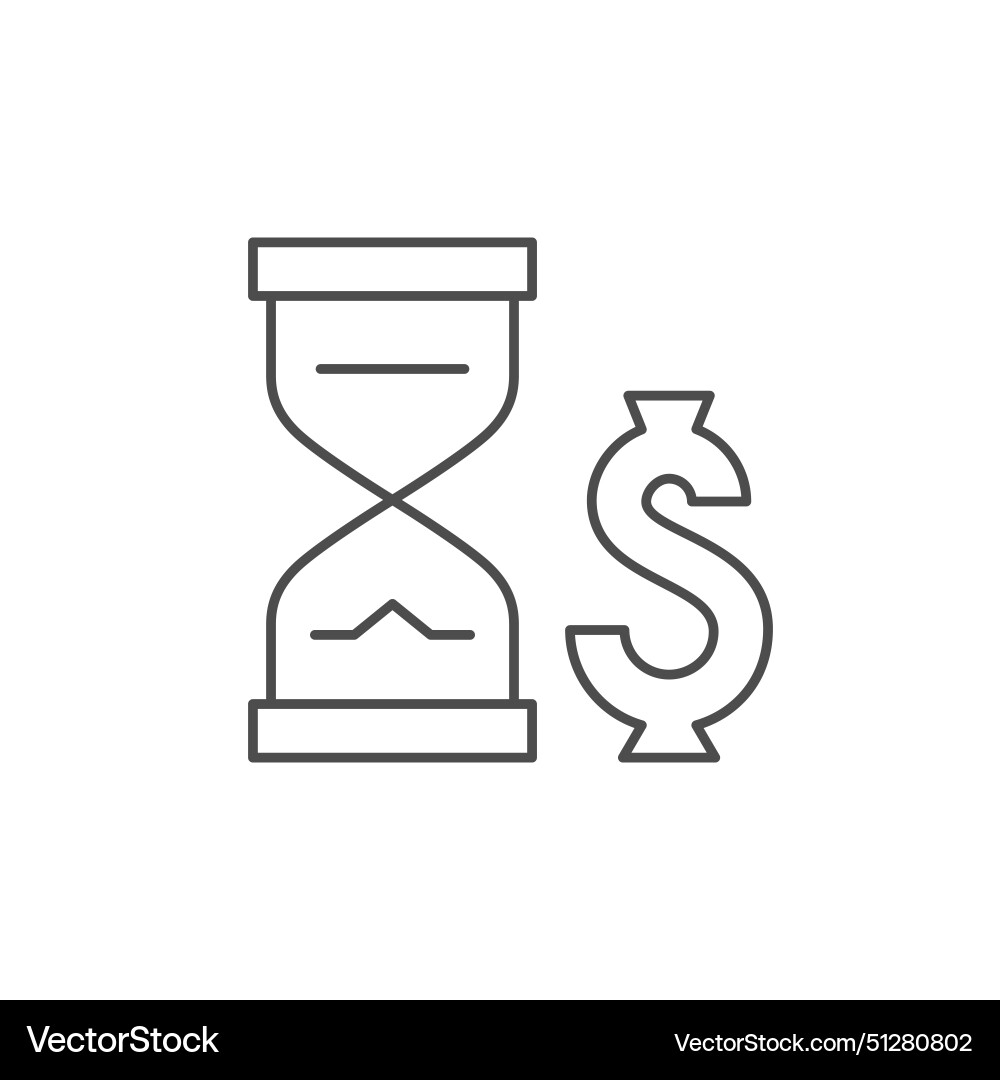 Cost of time line icon Royalty Free Vector Image