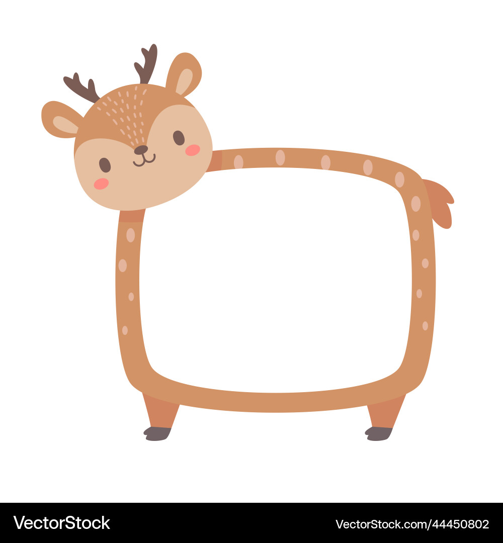 Cute wild animal cartoon text frame for kids Vector Image