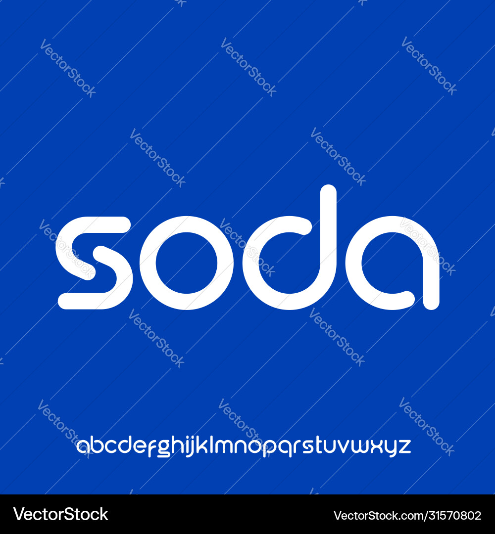 Geometric Rounded Soda Font Royalty Free Vector Image