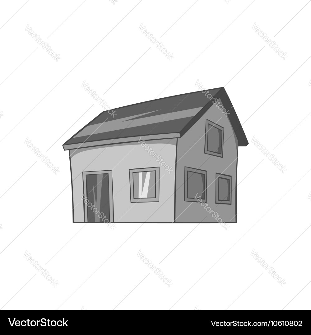 House with attic icon black monochrome style Vector Image