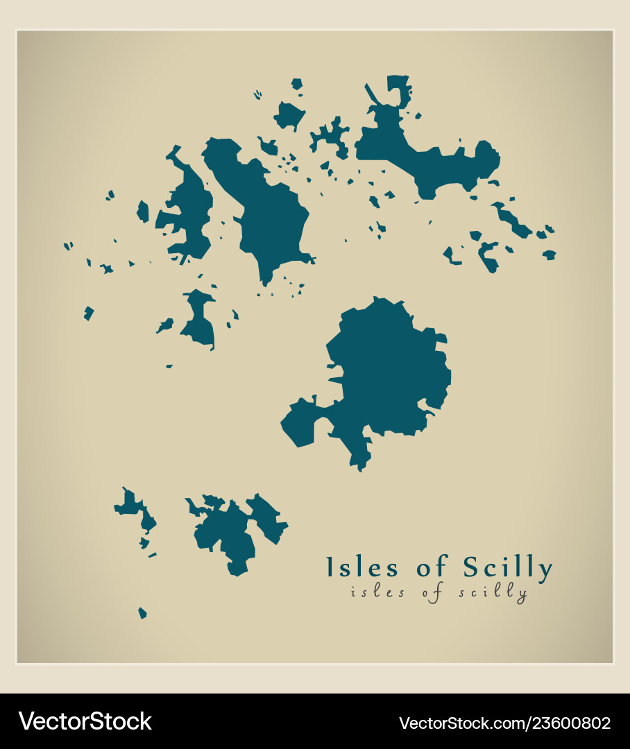 Isles of Scilly Map Royalty Free Vector Image - VectorStock