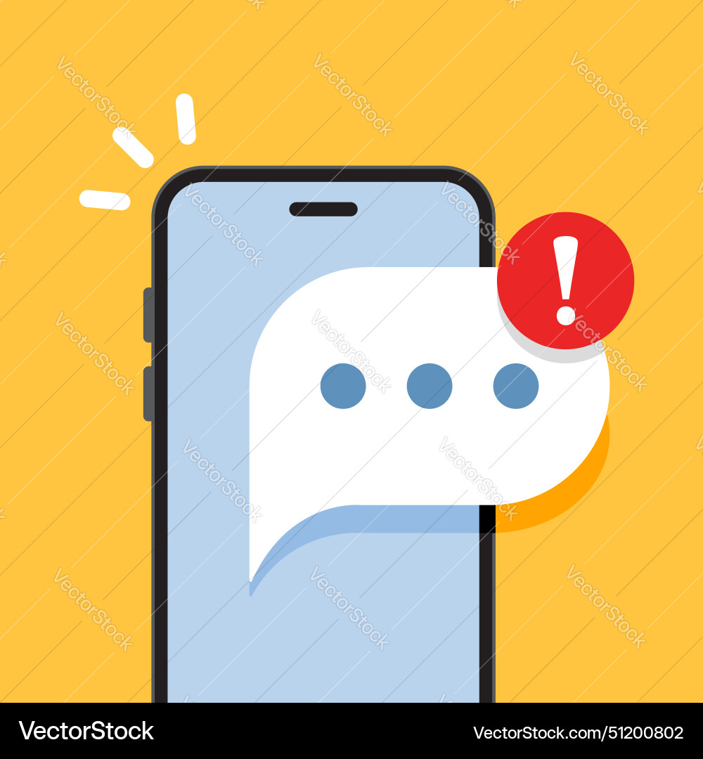 Phone notifications icon in flat style smartphone Vector Image