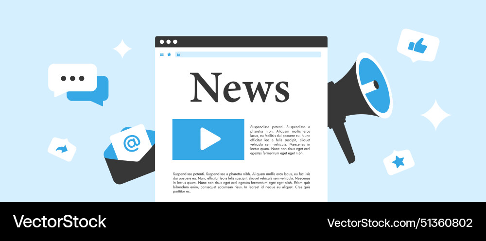 Strategic news article marketing concept Vector Image