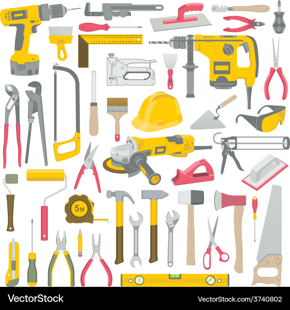 Tools set Royalty Free Vector Image - VectorStock