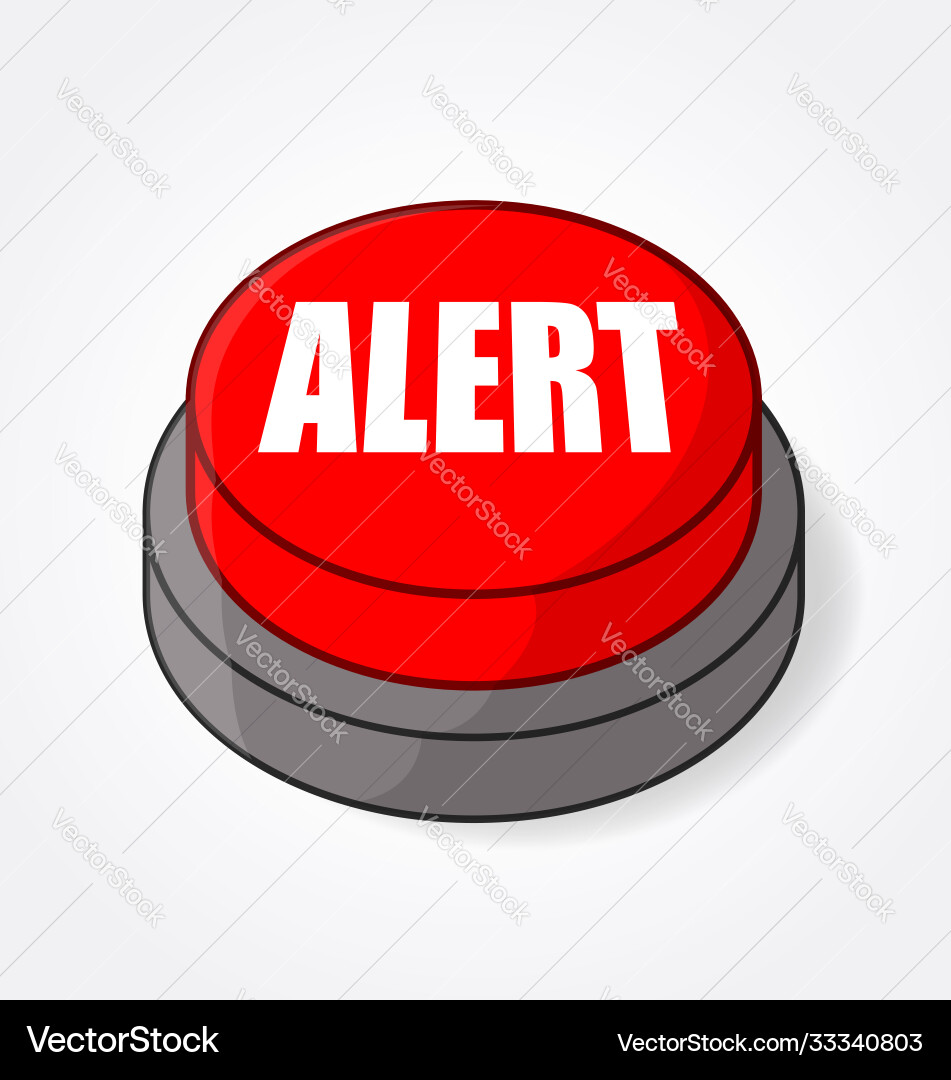 Big red alert button light Royalty Free Vector Image