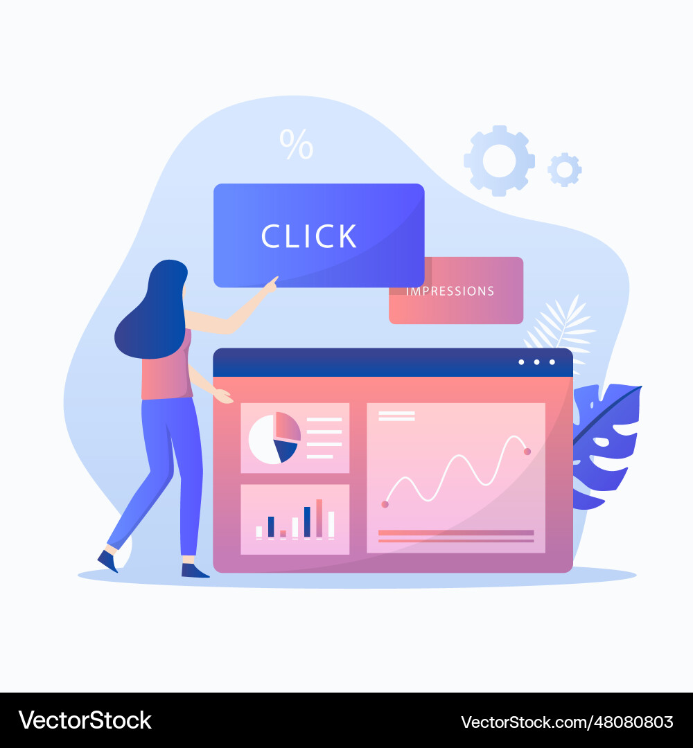 Click through rate concept Royalty Free Vector Image