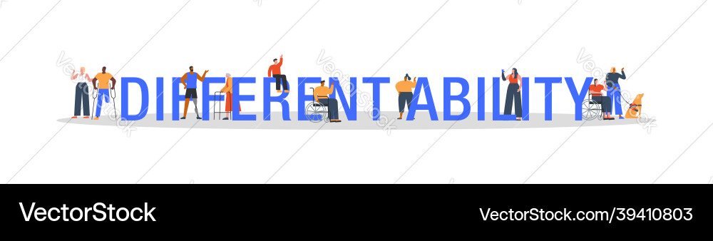 Different ability concept diverse people cartoon Vector Image