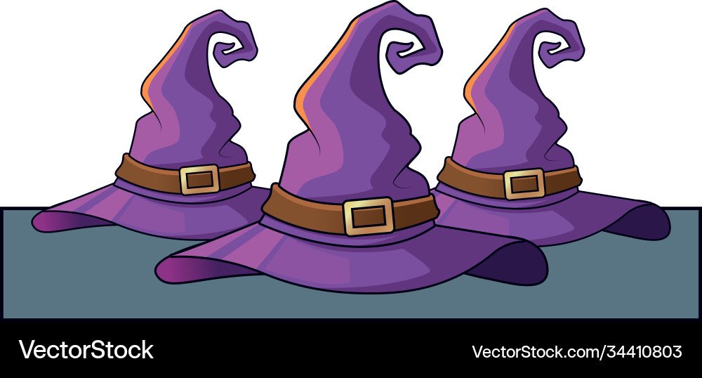 Halloween witch hats set icons Royalty Free Vector Image
