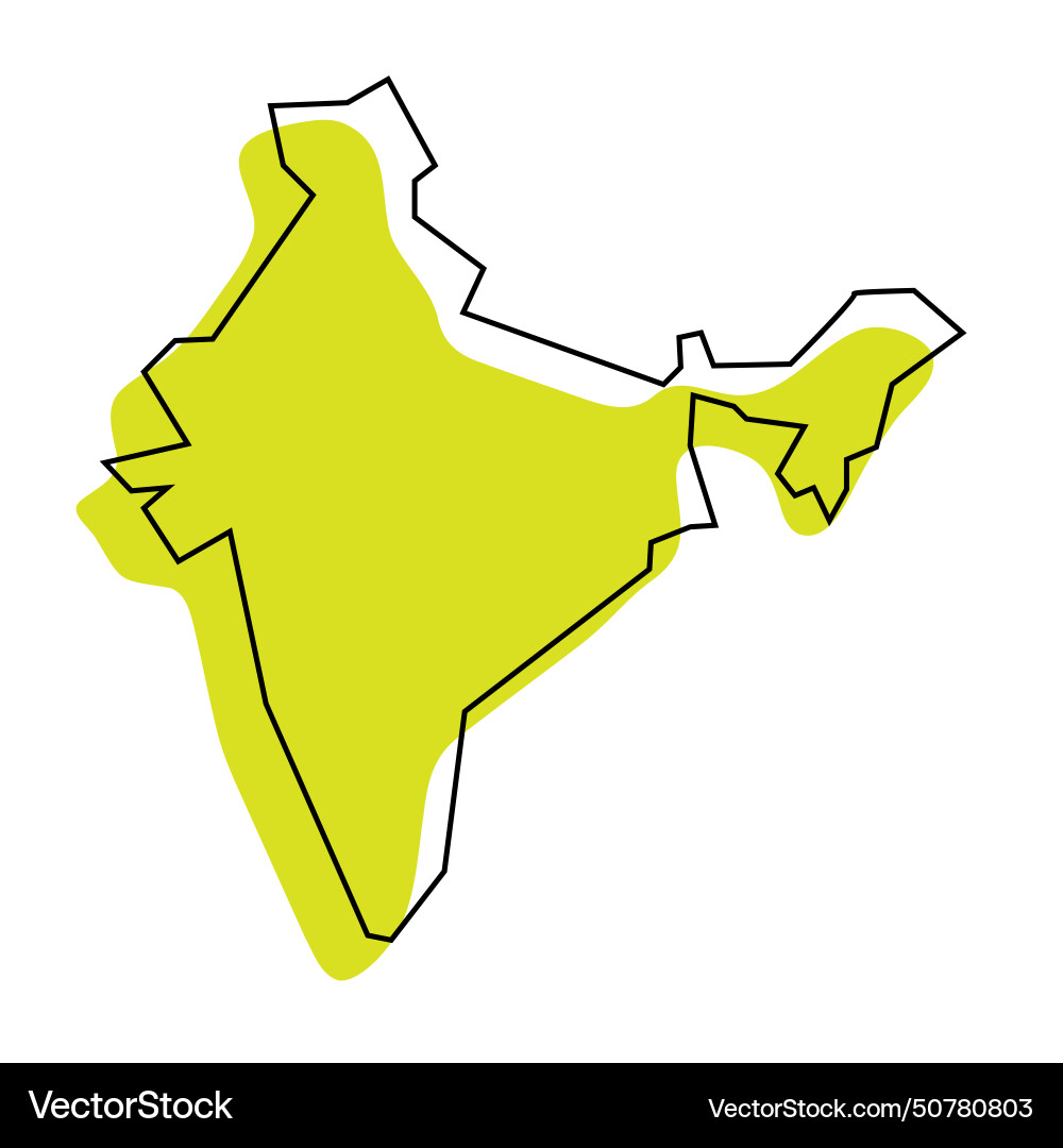 India simplified map Royalty Free Vector Image