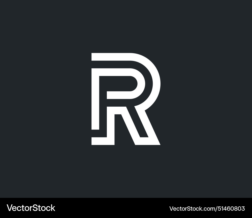 Initial R Letter Logo Design Royalty Free Vector Image