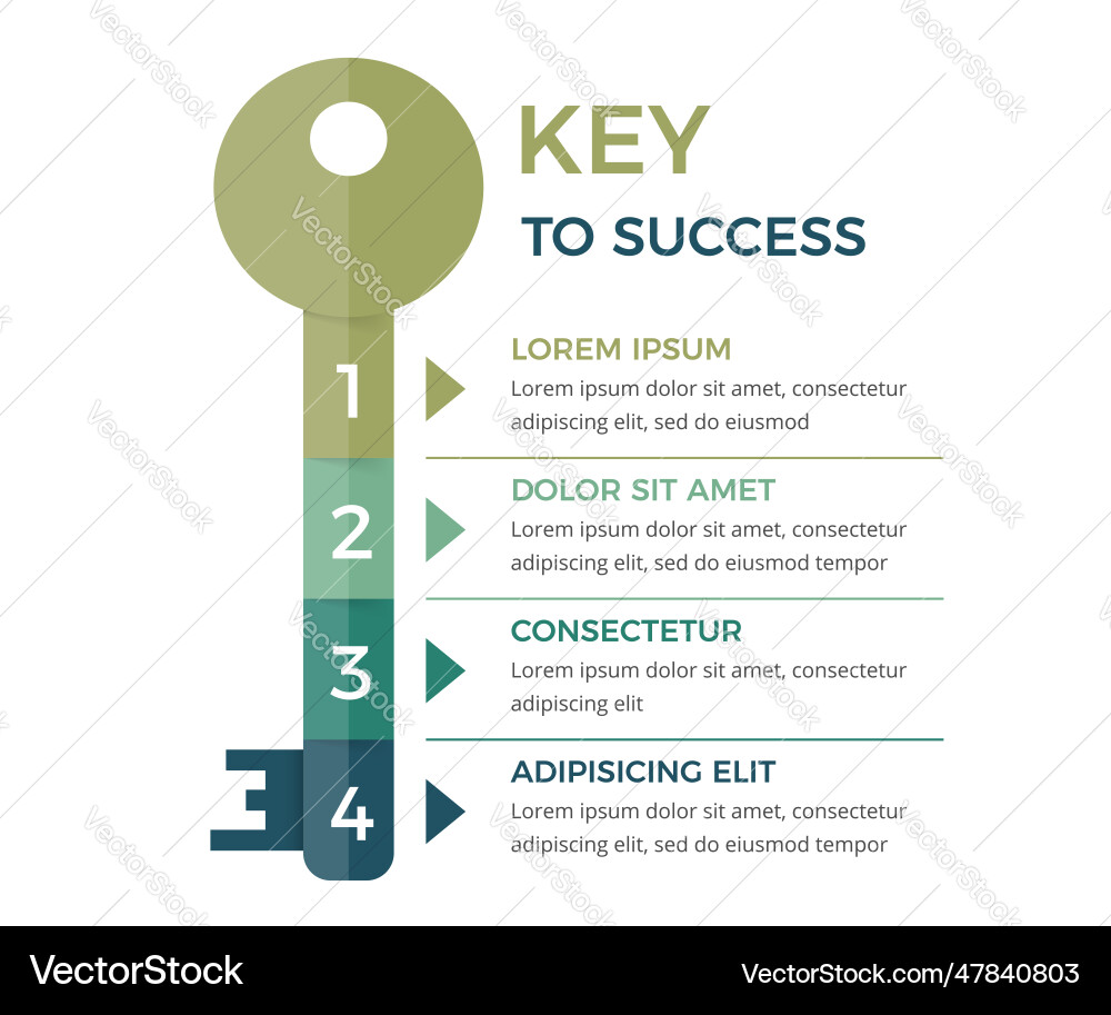 Key to Success Concept - Infographic Royalty Free Vector