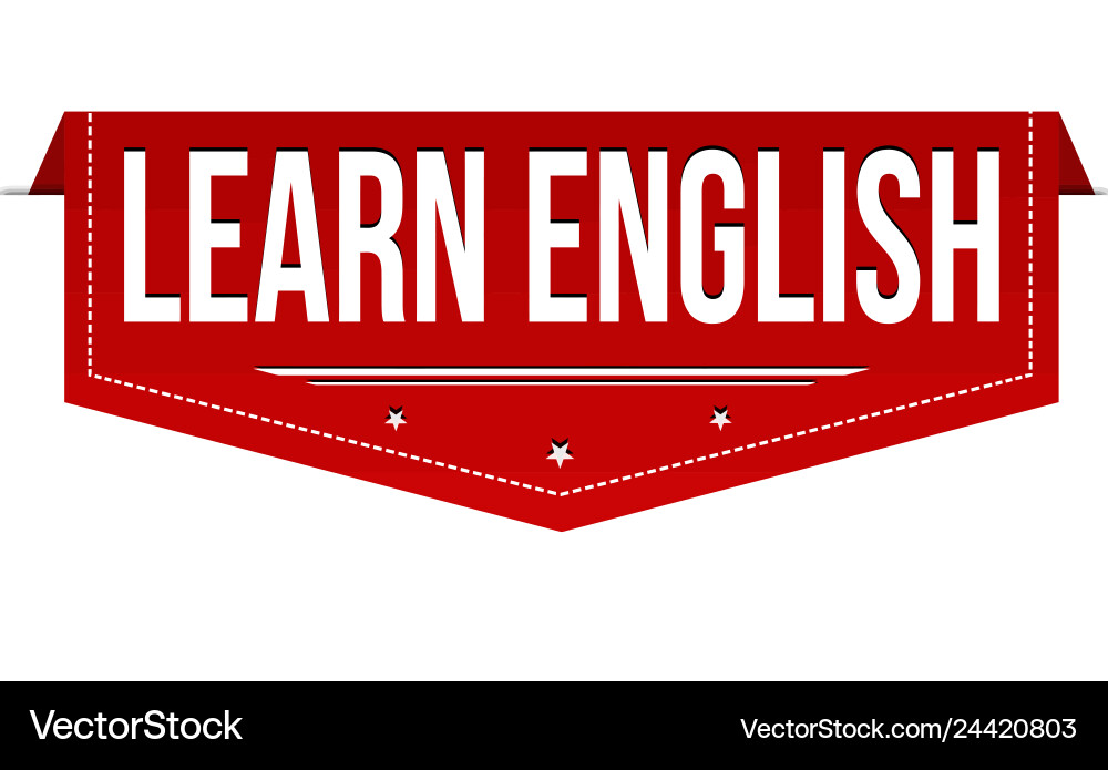 Engelsk Banner Time To Learn English Banner Design Royalty Free Vector