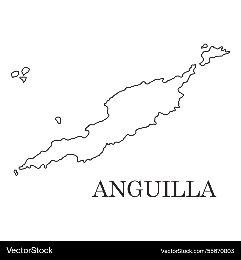 Map of anguilla islands Royalty Free Vector Image