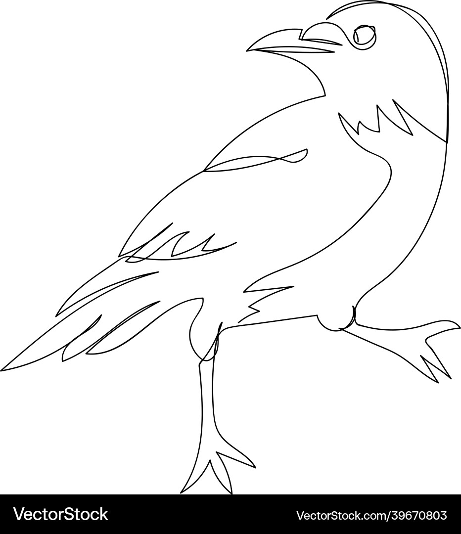 Rook one line art continuous drawing Royalty Free Vector