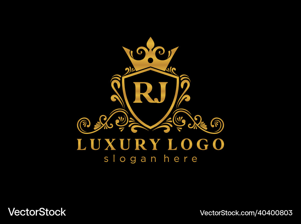 Royal RJ Letter Logo Royalty Free Vector Image