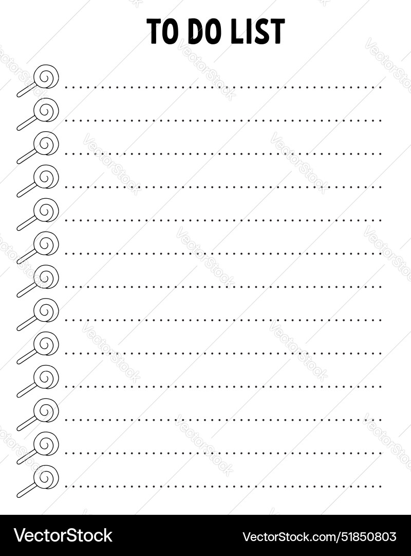To do list printable template lined sheet Vector Image