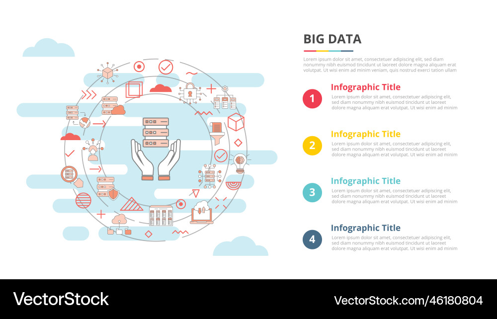 Big data concept for infographic template banner Vector Image