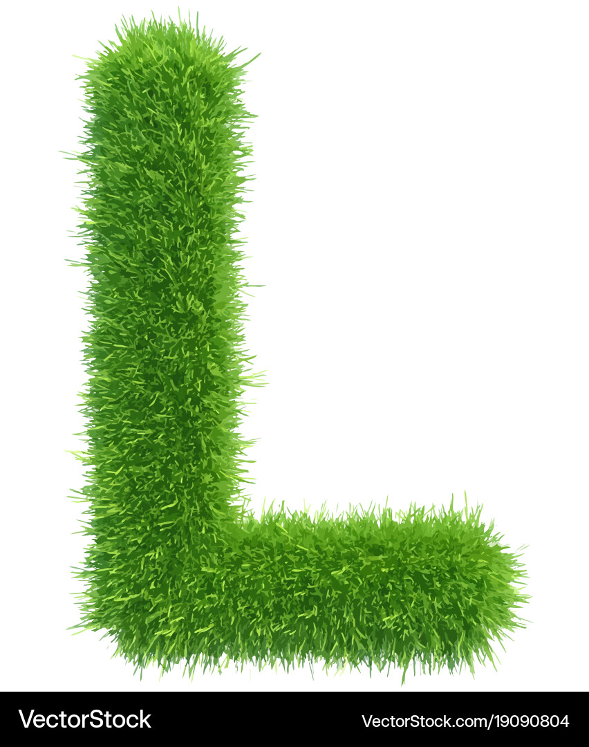 Capital letter l from grass on white Royalty Free Vector