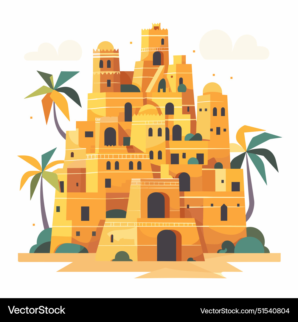 Colorful fantasy sandcastle Royalty Free Vector Image