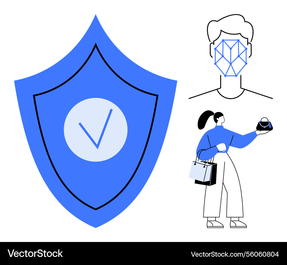 Digital security and identity verification with Vector Image