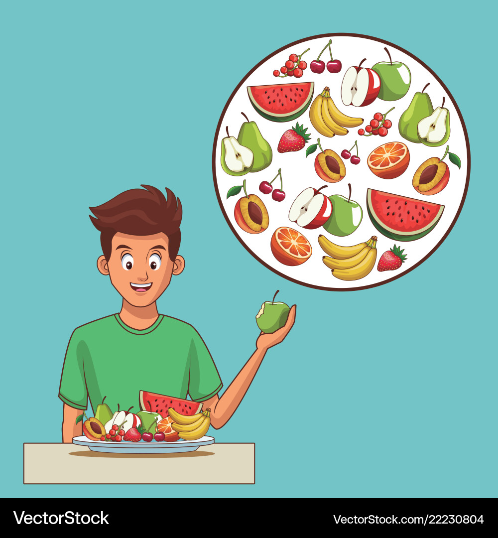 Healthy food cartoons Royalty Free Vector Image