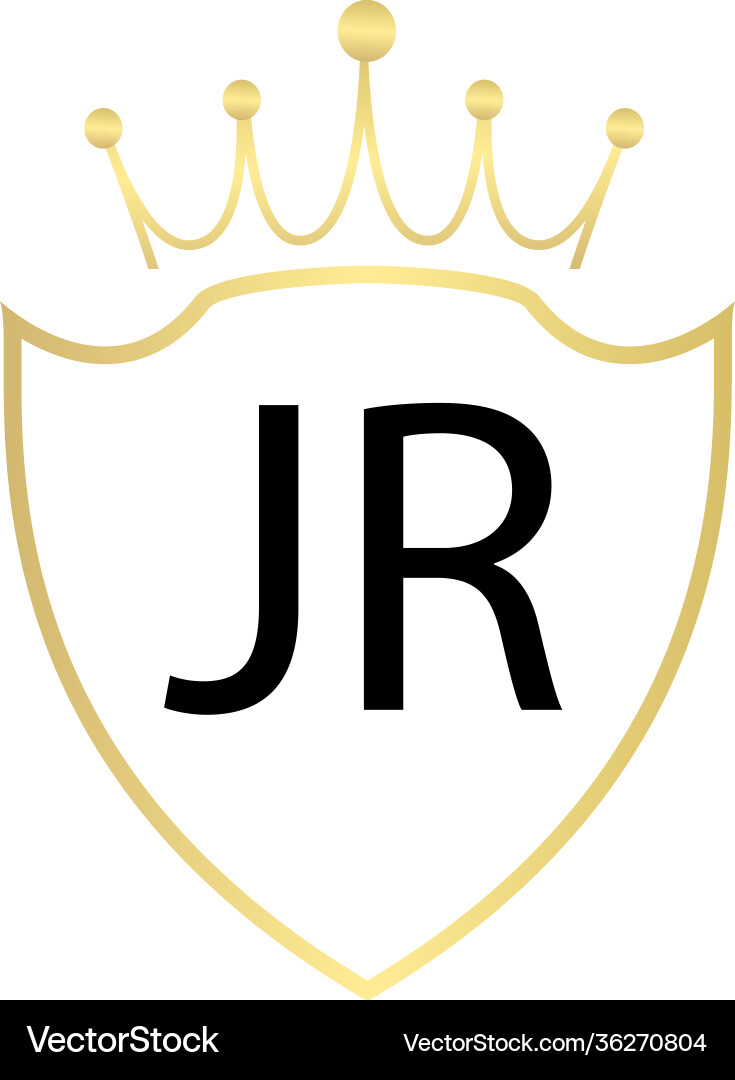 Jr letter logo design with simple style Royalty Free Vector