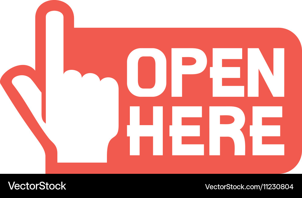 Open here sign icon Royalty Free Vector Image - VectorStock