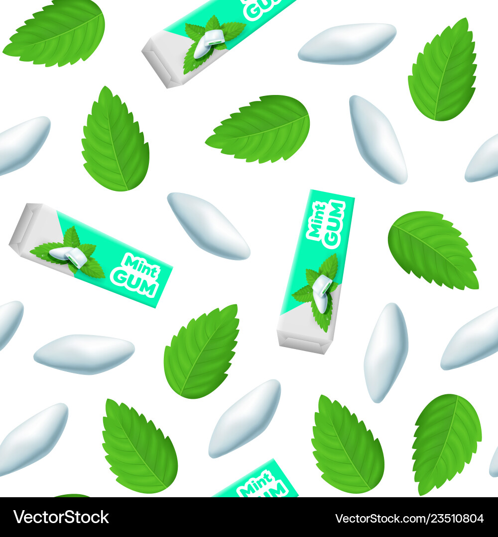 Realistic Mint Gum Pattern Royalty Free Vector Image