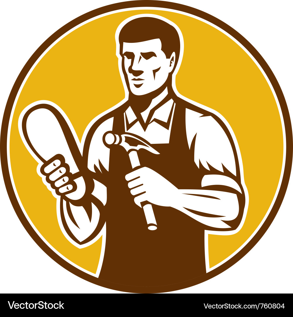 Shoemaker shoe repair cobbler Royalty Free Vector Image